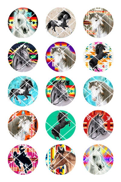 30 Mirrored Pairs 1 Inch Round Horses on Native American | Etsy