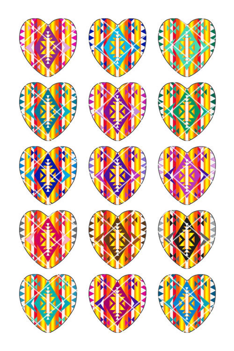 1 Heart Native American Tribal Patterns for Epoxy or - Etsy