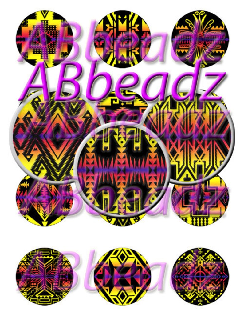 12 2 Inch Round Fire Gradient Native American Inspired for | Etsy