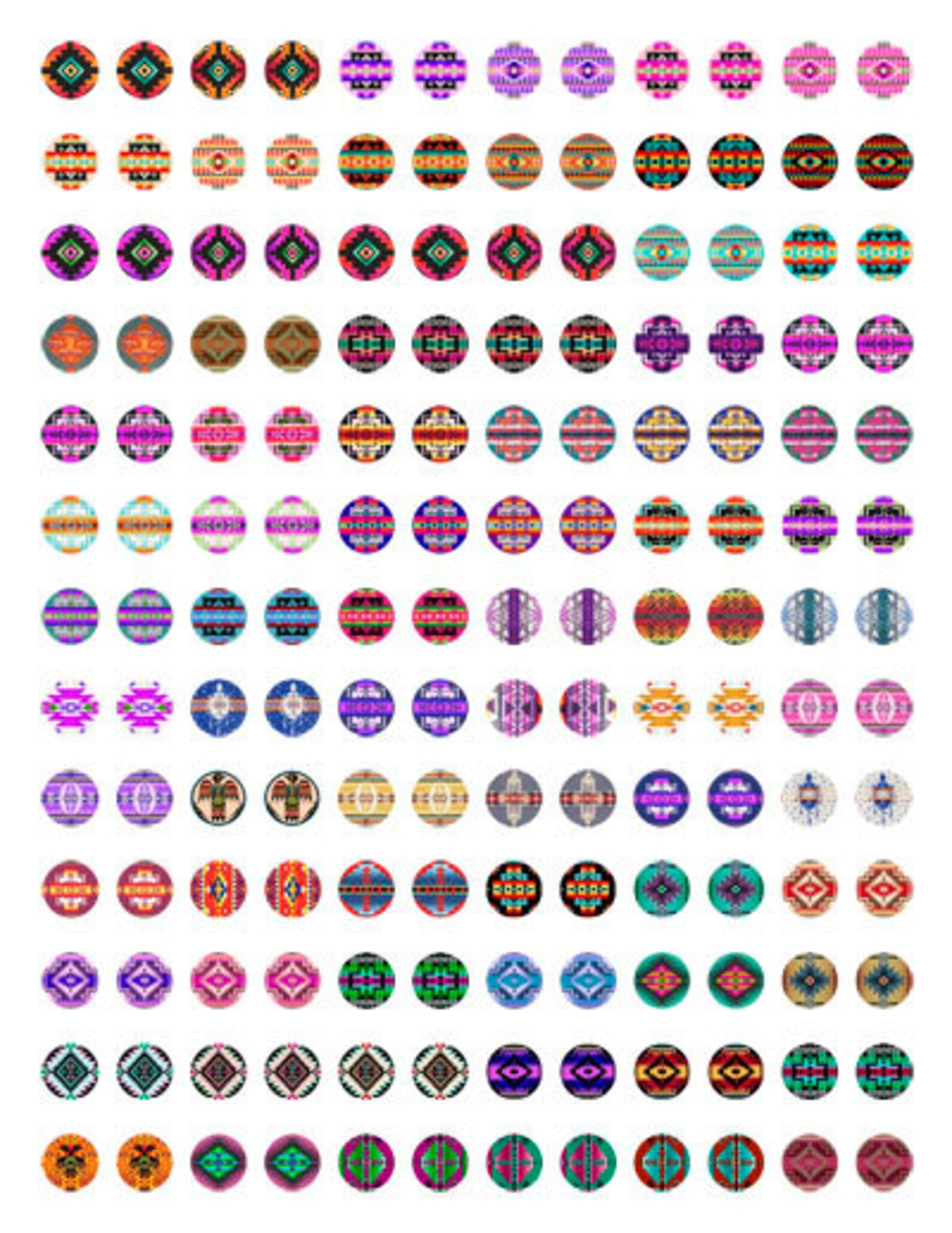 1/2 Inch Round Native American Designs Collage Sheet DIGITAL - Etsy