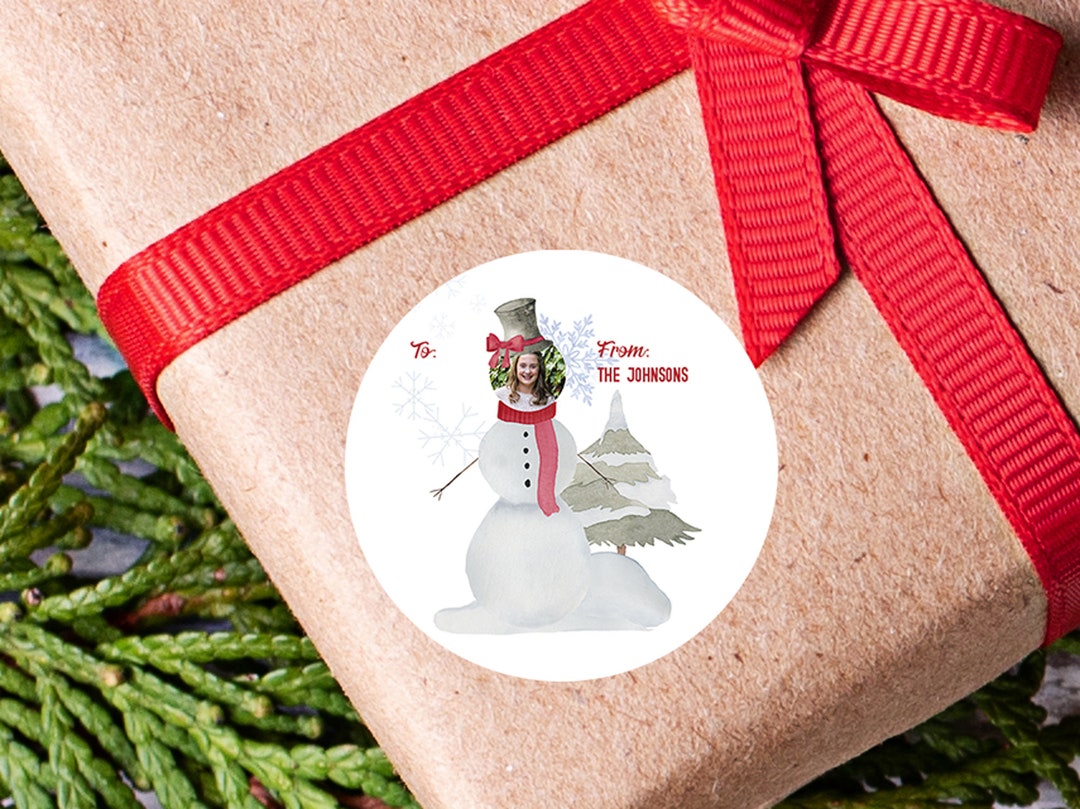 Photo Christmas Labels, Personalized Holiday Stickers, Christmas ...