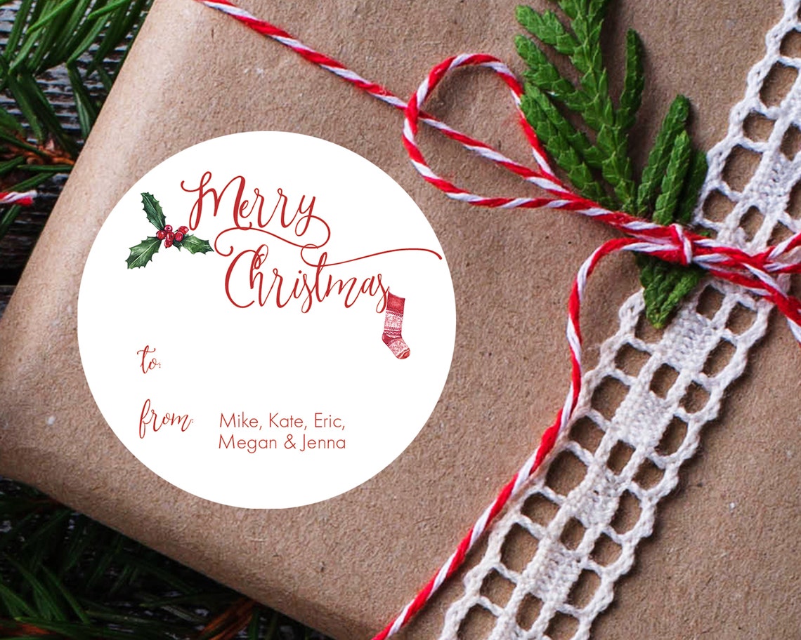 Personalized Gift Labels Christmas Stickers Custom Holiday - Etsy