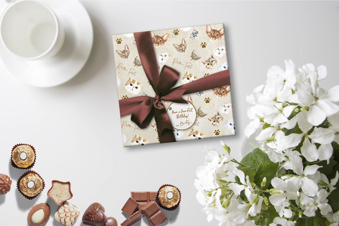 Cat Wrapping Paper, Kitty Wrapping Paper, Cat Lover Gift, Crazy Cat ...