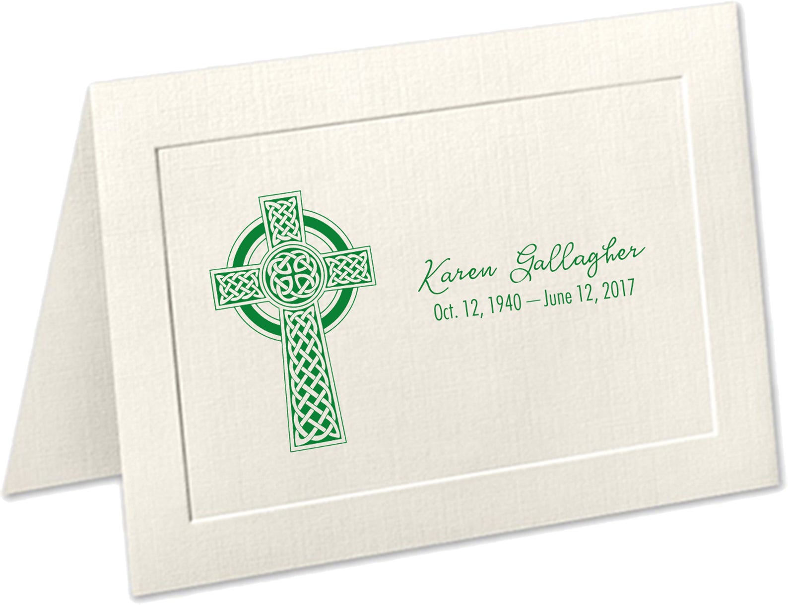 Personalized Sympathy Acknowledgement Cards, Celtic Cross, Funeral ...