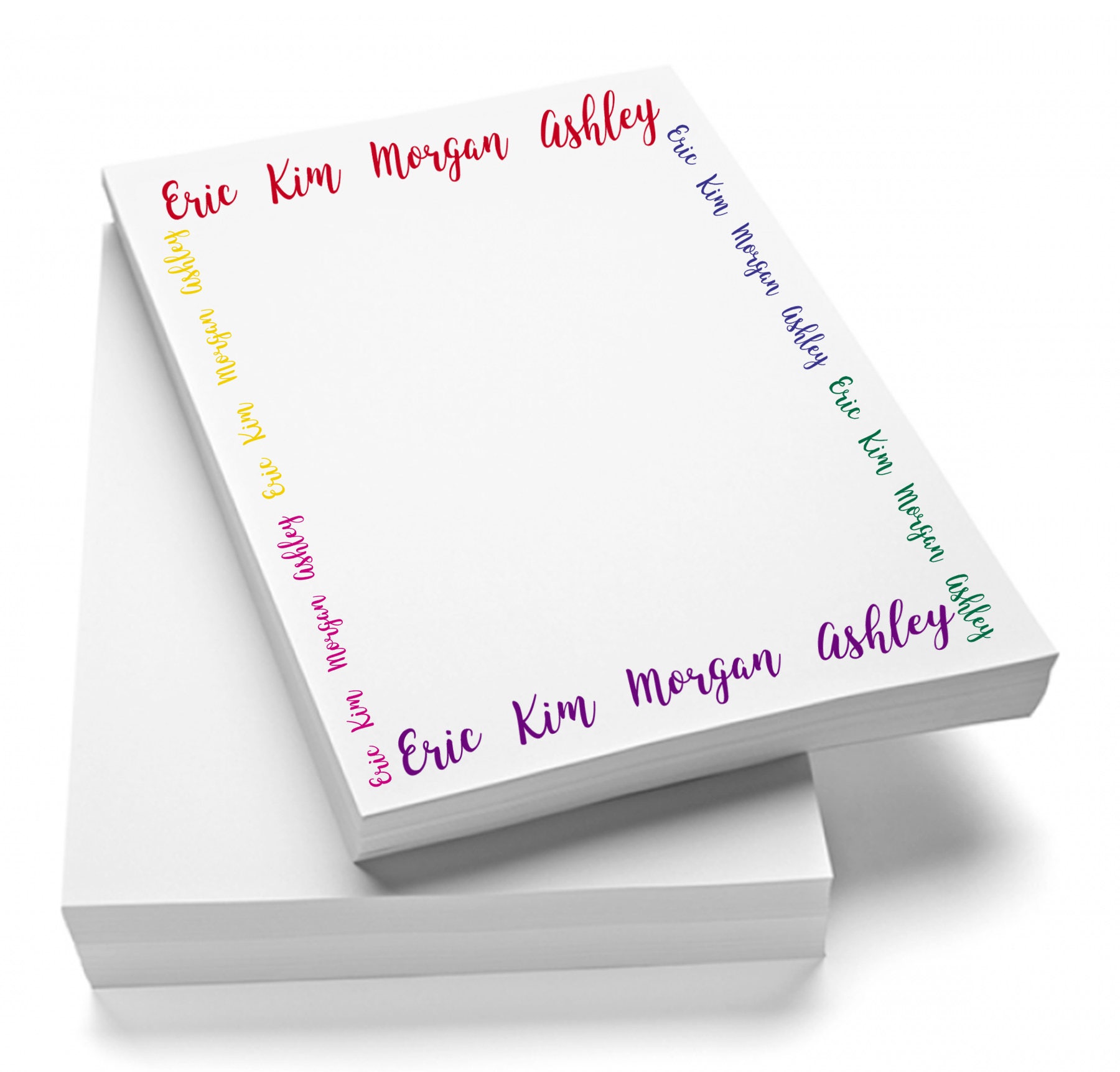 Personalized Note Pads Glued Note Pads Family Note Pads Note Pads