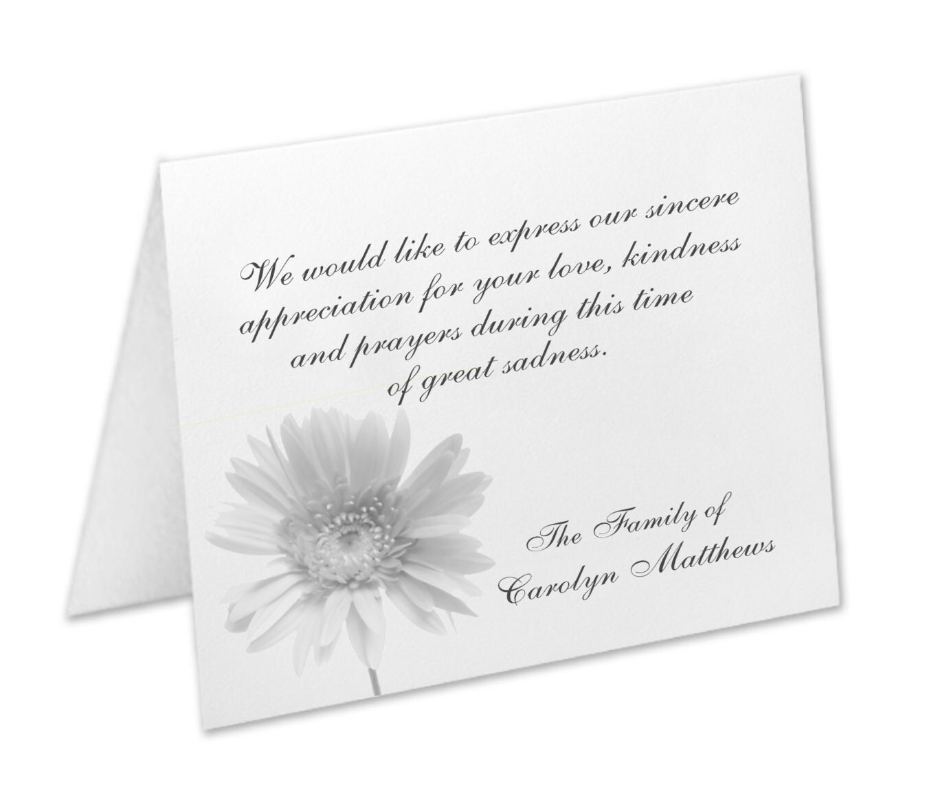 Personalized Sympathy Acknowledgement Funeral Note Cards The