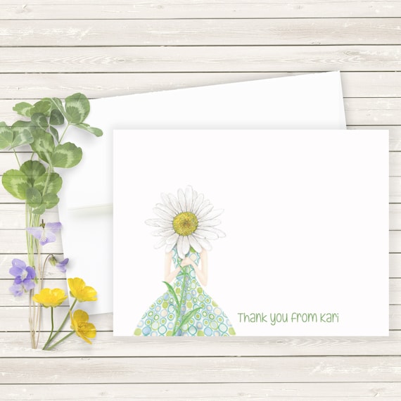 Personalized Note Cards Daisy Stationery Daisy Note Cards - Etsy