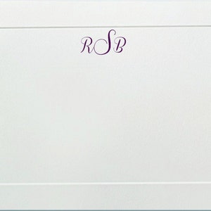 Embossed Panel Monogrammed Personalized Flat Note Cards - Etsy
