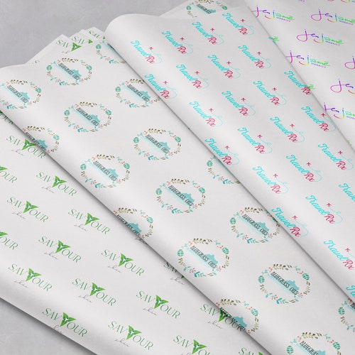Custom Tissue Paper Branded Tissue Paper Full Color Tissue | Etsy