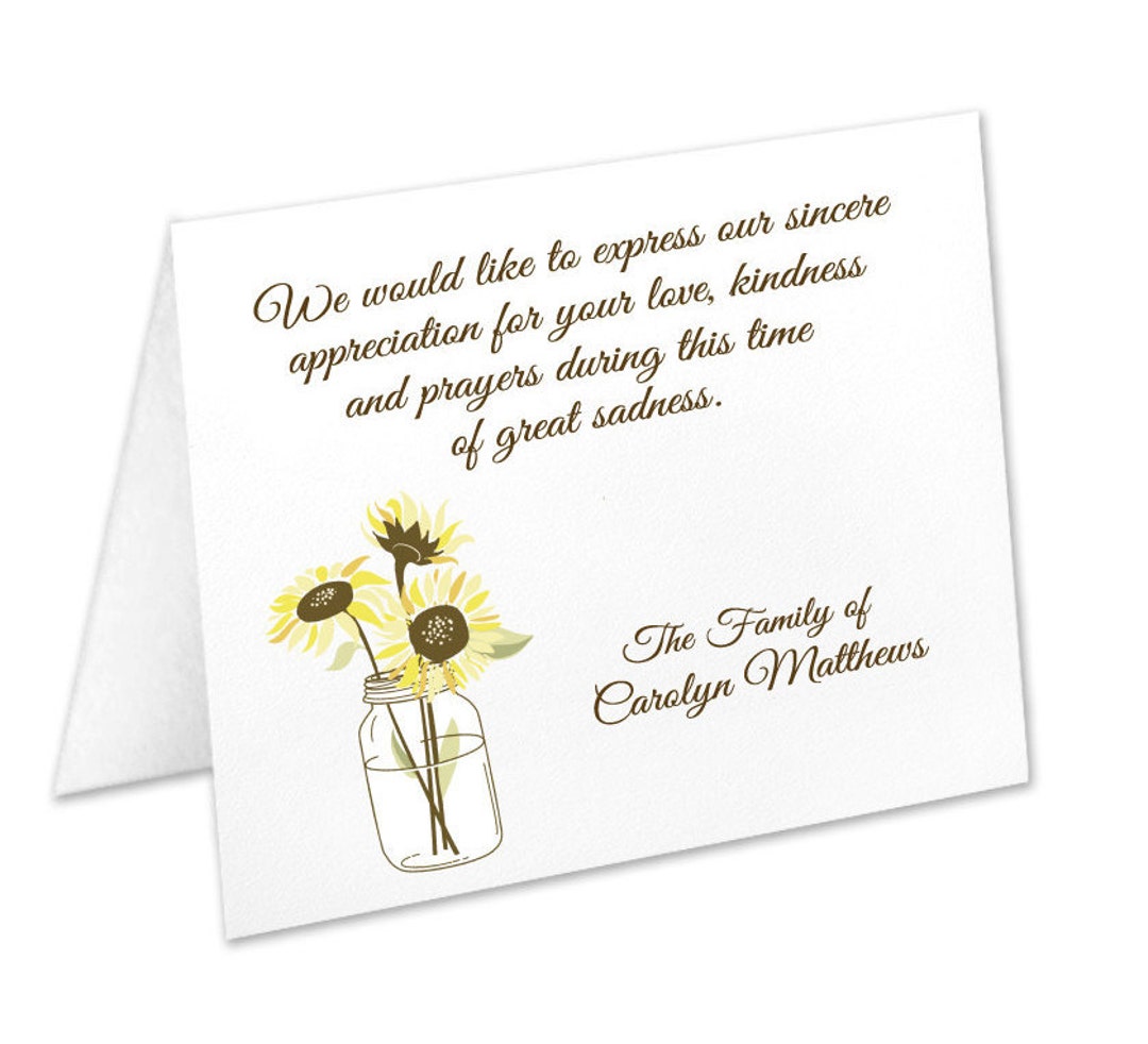 Sympathy Acknowledgement Cards, Funeral Thank You Cards, Sympathy Thank ...