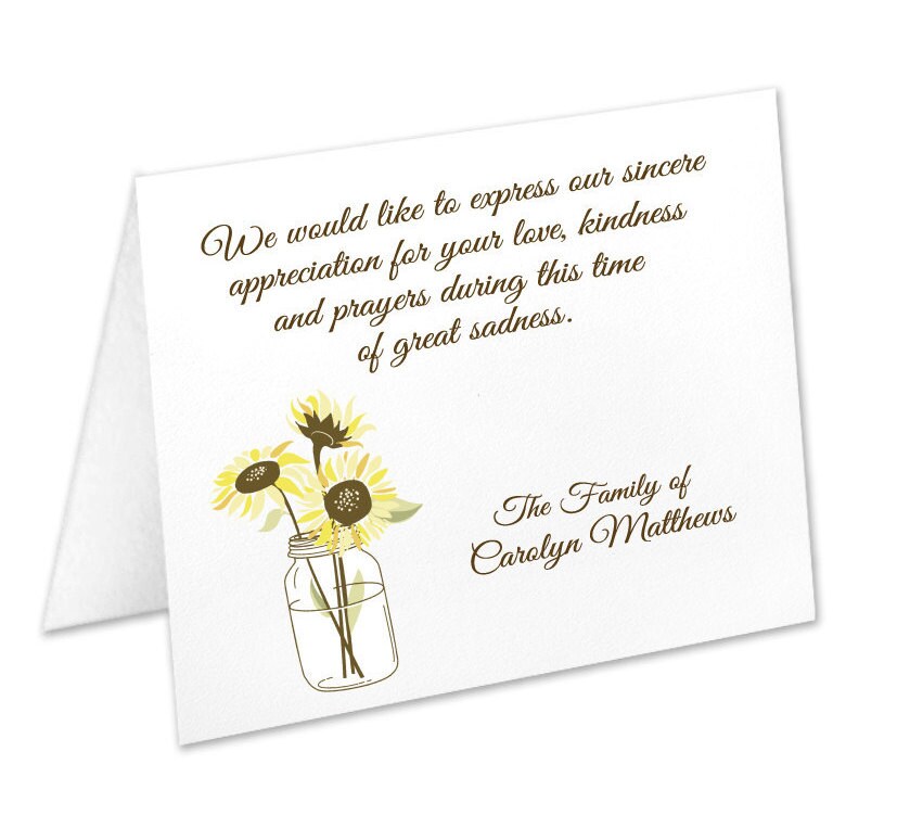 Sympathy Acknowledgement Cards Funeral Thank You Cards Sympathy Thank