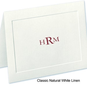 Embossed Panel Monogrammed Personalized Folded Note Cards, Stationery ...