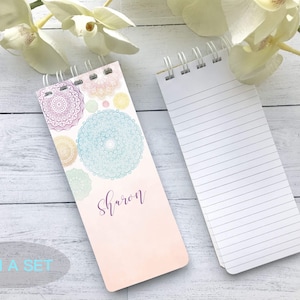 Watercolor Notepad, Mandala Notepad, Set of 3 Personalized Note Pads ...