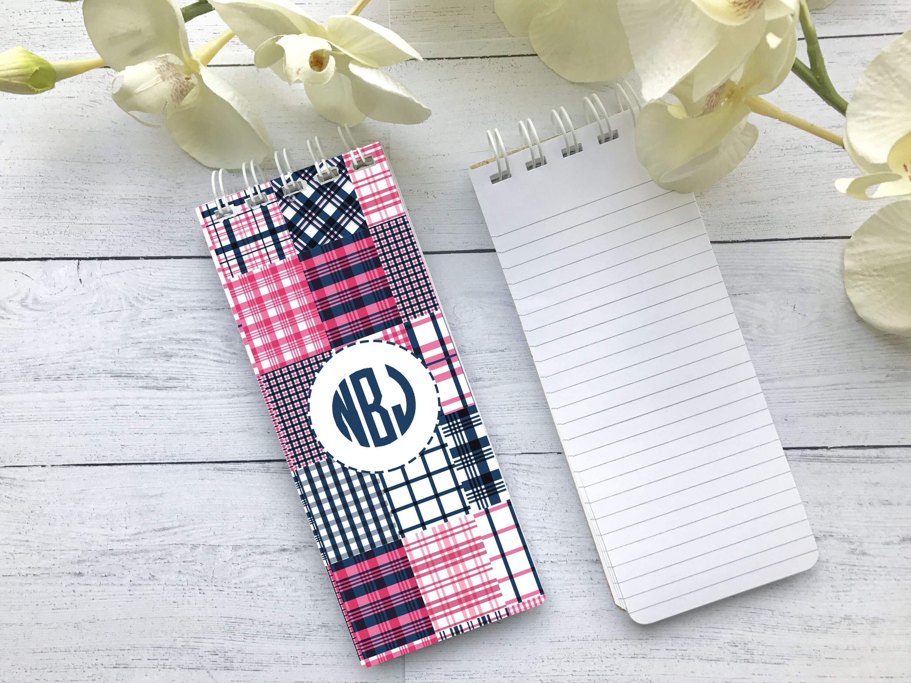 Patch Madras Notepad Plaid Notepad Set Of 3 Personalized Notepads