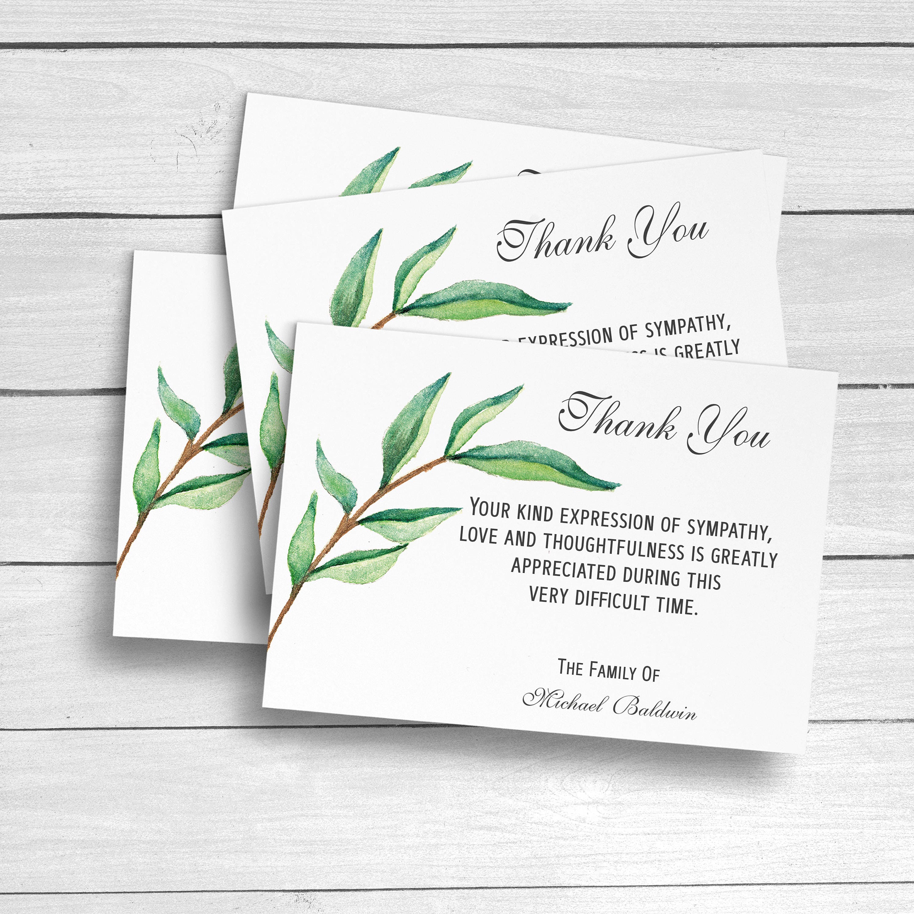 Funeral Thank You Cards Sympathy Acknowledgement Cards Bereavement 