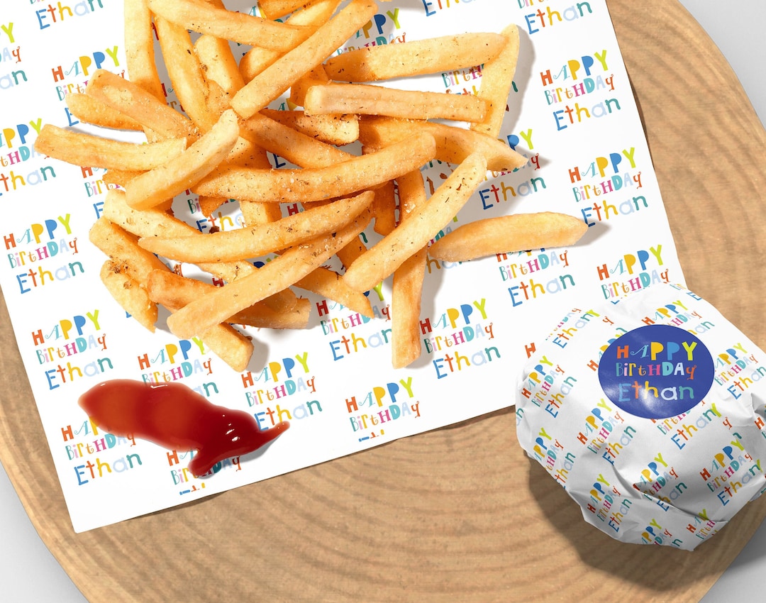 Personalized Birthday Food Safe Paper, Custom Logo Deli Paper, Food ...