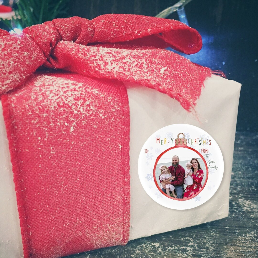 Personalized Christmas Labels, Photo Christmas Stickers, Holiday Tags ...
