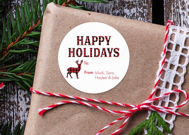 Christmas Gift Labels Personalized Stickers Custom Holiday - Etsy