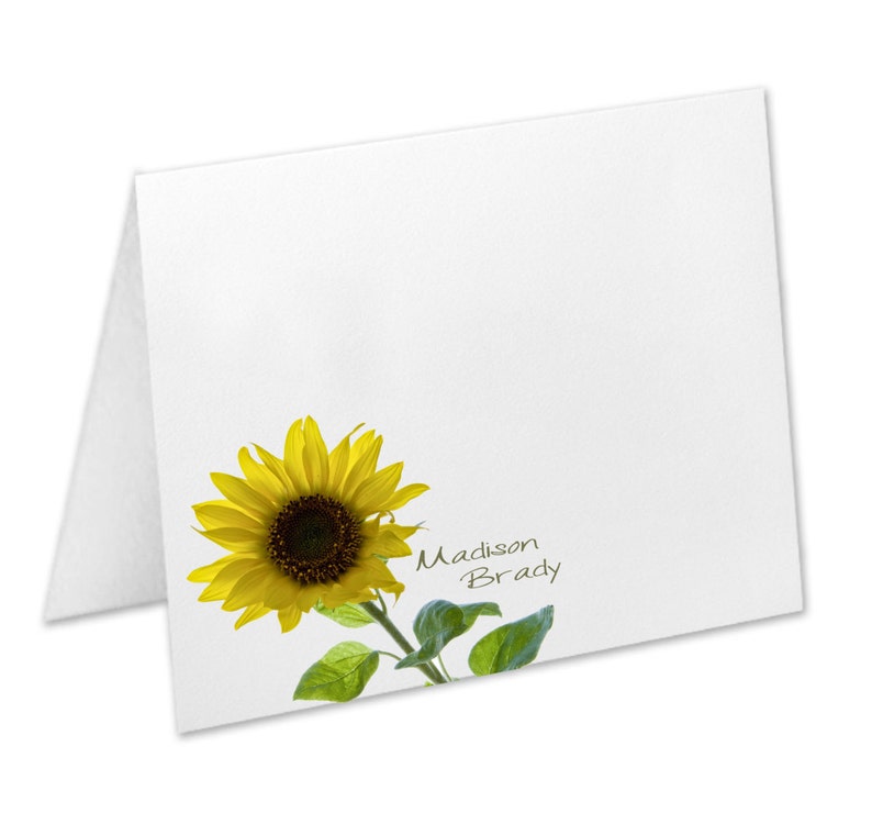 Sunflower Note Cards Sunflower Personalized Stationery - Etsy