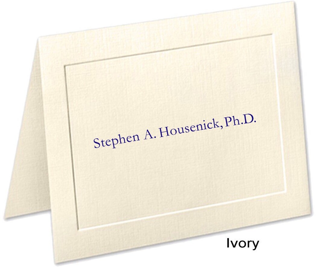 Embossed Panel Personalized Stationery, Linen Note Cards, Personalized ...
