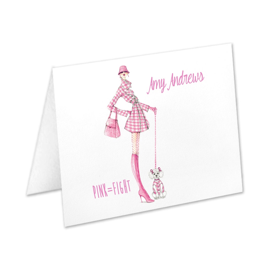Breast Cancer Awareness, Pink Ribbon, Personalized Note Cards ...