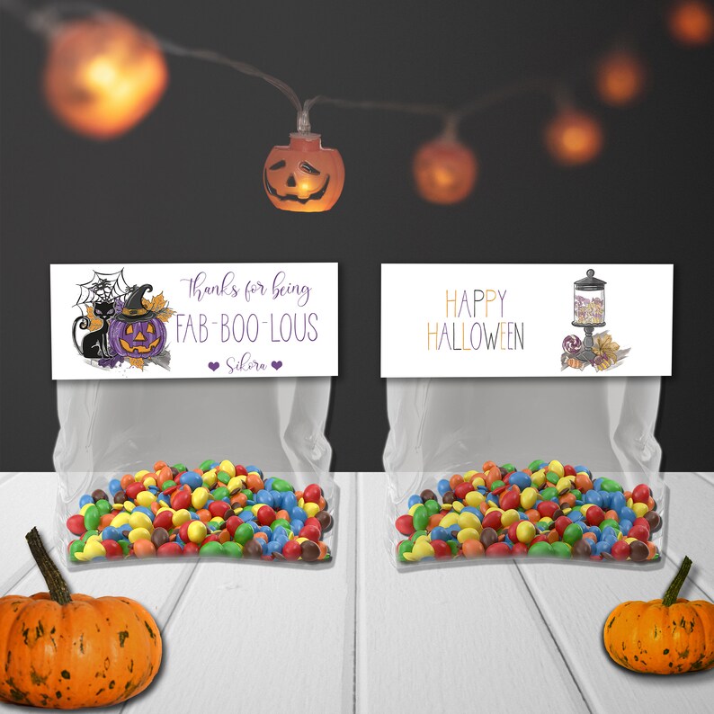 Personalized Halloween Bag Toppers, Halloween Treat Bags, Gift Bags ...