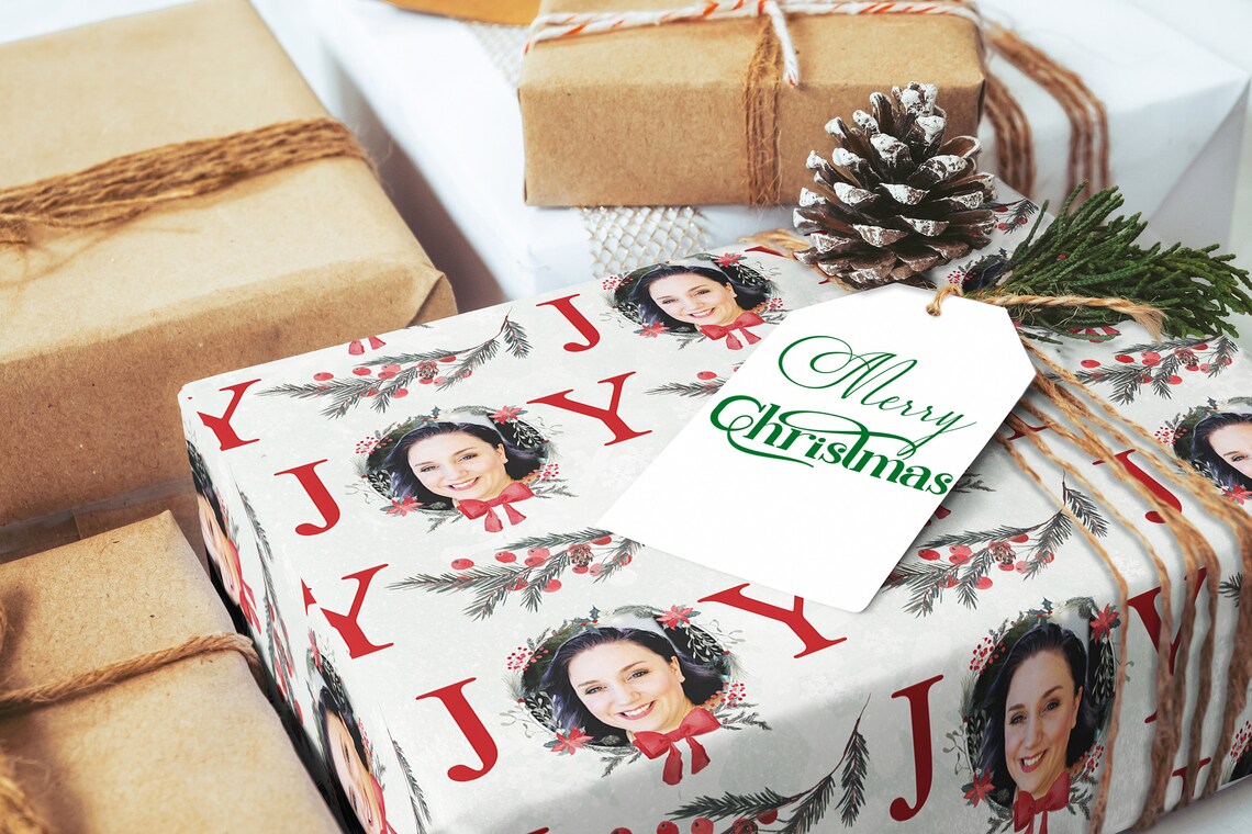 Photo Christmas Wrapping Paper Photo Wrapping Paper Custom | Etsy
