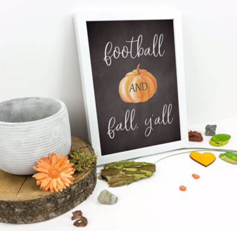 Fall Lovers Print Football Sign Football and Fall Yall Fall - Etsy