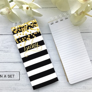 Trendy Notepad, Black and White Notepad, Set of 3 Personalized Note ...