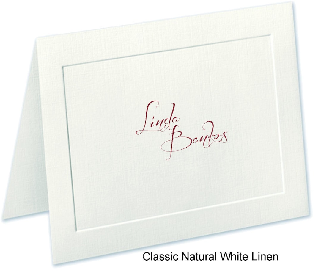 Embossed Panel Stationery, Classic Note Cards, Linen Cards ...