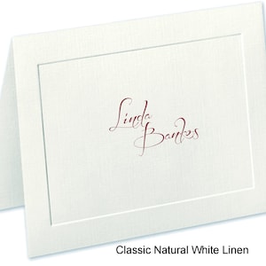 Embossed Panel, Linen Finished Personalized Note Cards & Stationery Set ...