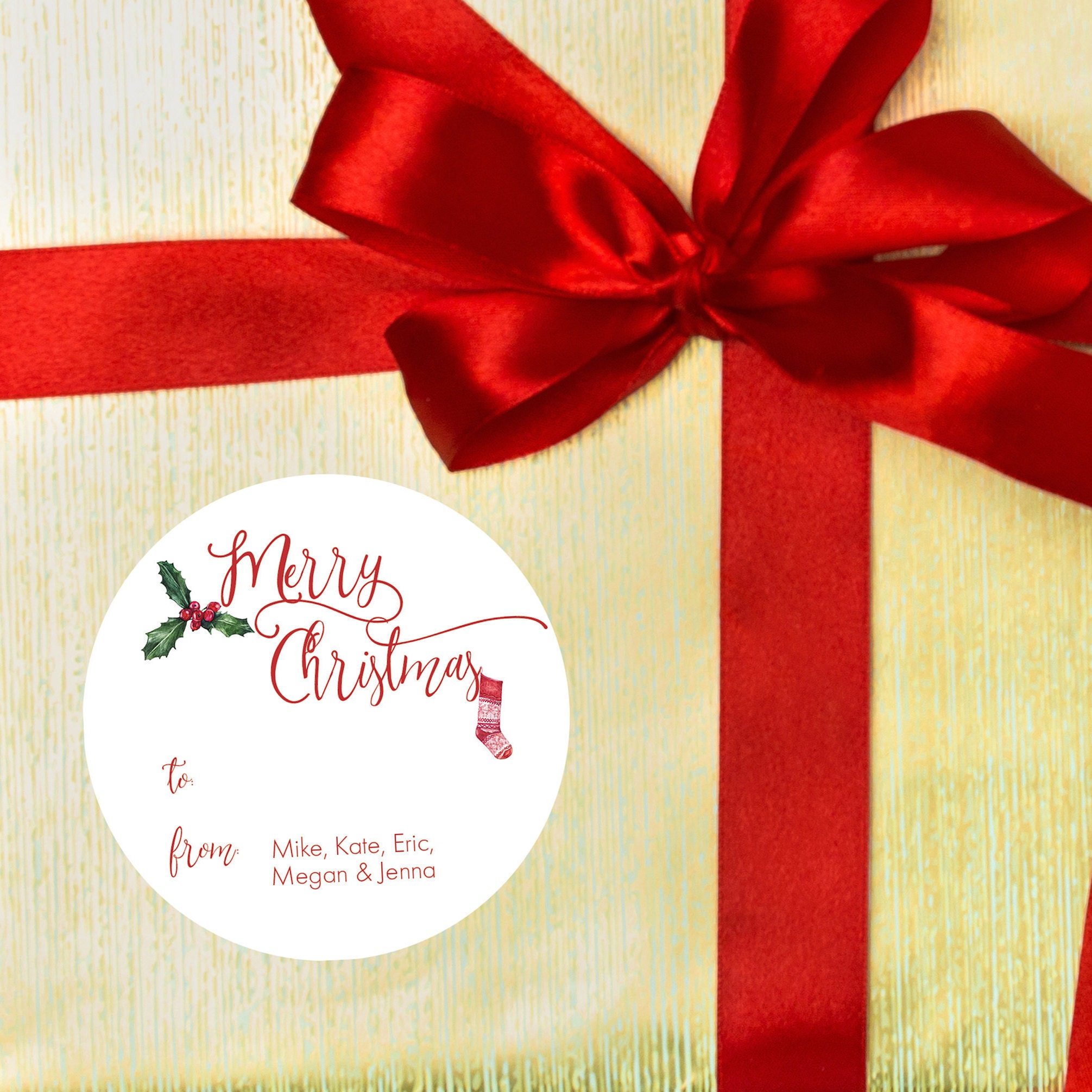 Personalized Gift Labels Christmas Stickers Custom Holiday Stickers 