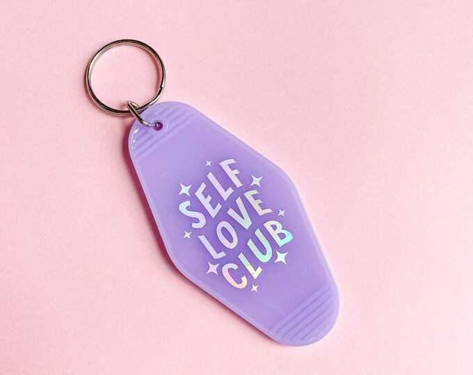 Danish Pastel Self Love Club Motel Keychain | Mental Health Matters ...