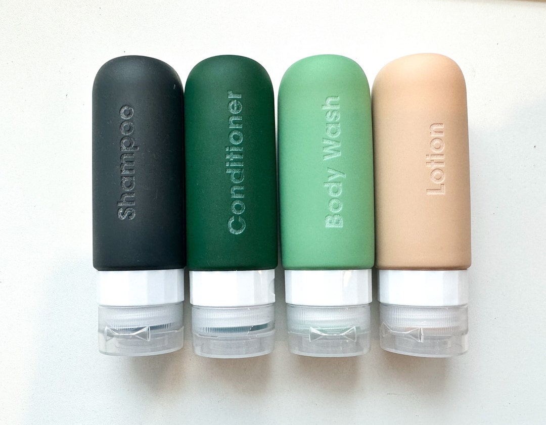 Custom Silicone Travel Bottles 4 Pack Travel Containers TSA Approved ...