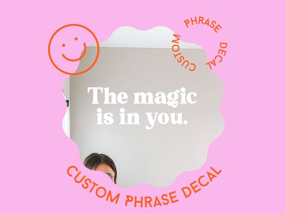 CUSTOM PHRASE Mirror Decal Manifesting Sticker Custom Wall | Etsy
