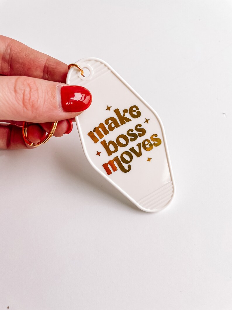 Retro Motel Keychain Make Boss Moves Key Ring Small - Etsy