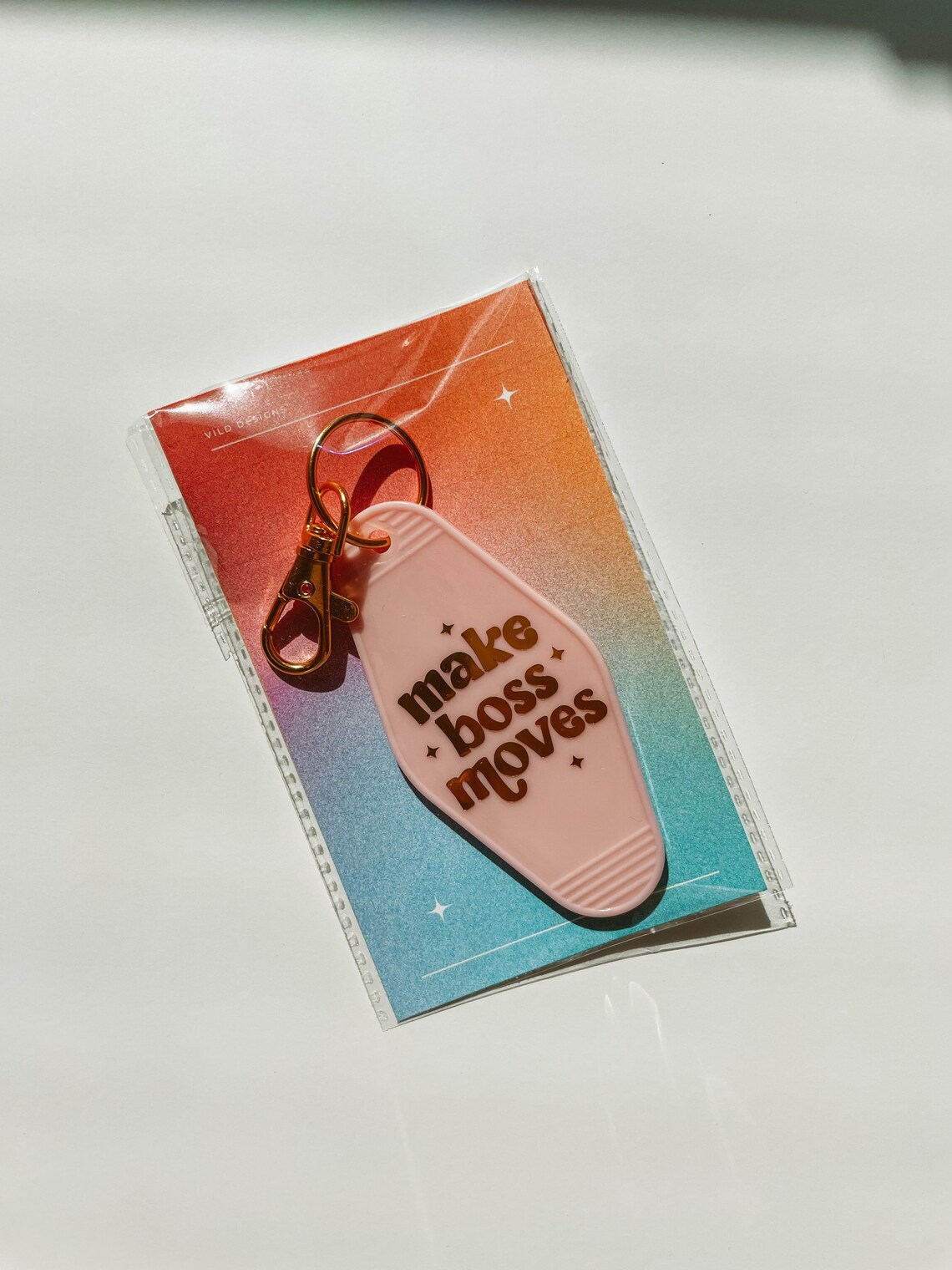 Retro Motel Keychain Make Boss Moves Key Ring Small - Etsy