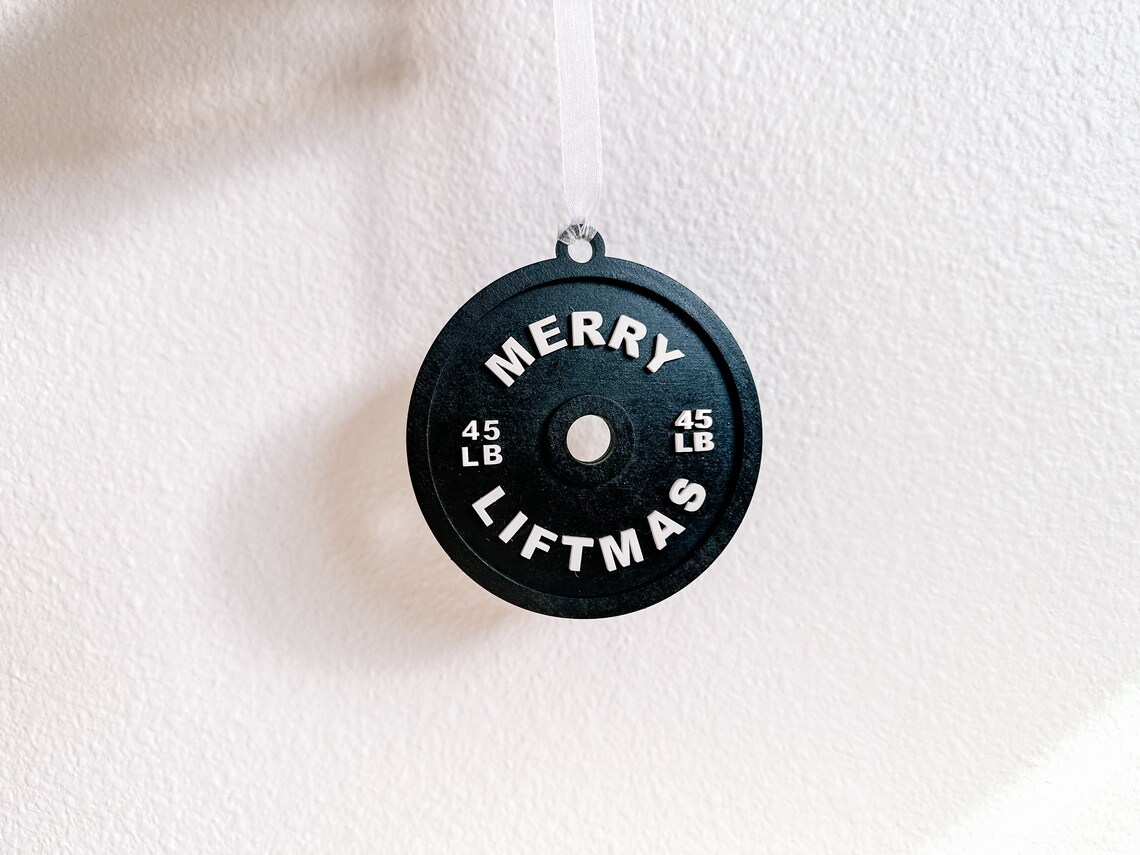 Merry Liftmas Gym Gift Barbell Ornament Weight Plate - Etsy