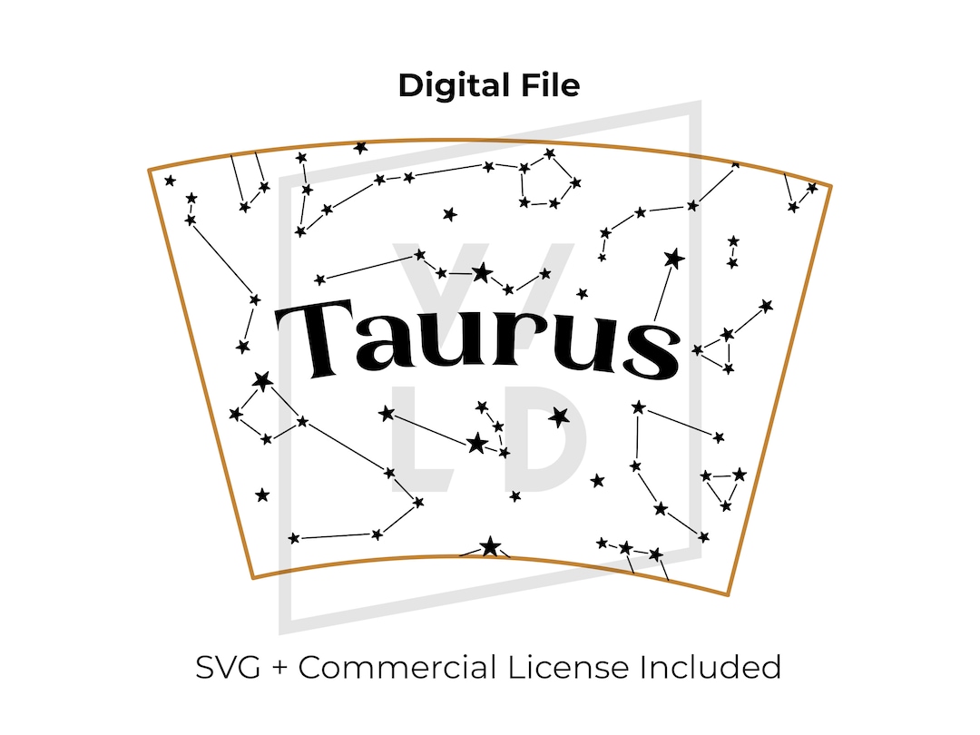 Taurus Zodiac Constellation Full Wrap SVG File for Strata 22oz Tumblers ...