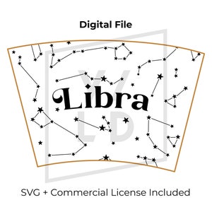 Libra Zodiac Constellation Full Wrap SVG File for Strata 22oz Tumblers ...