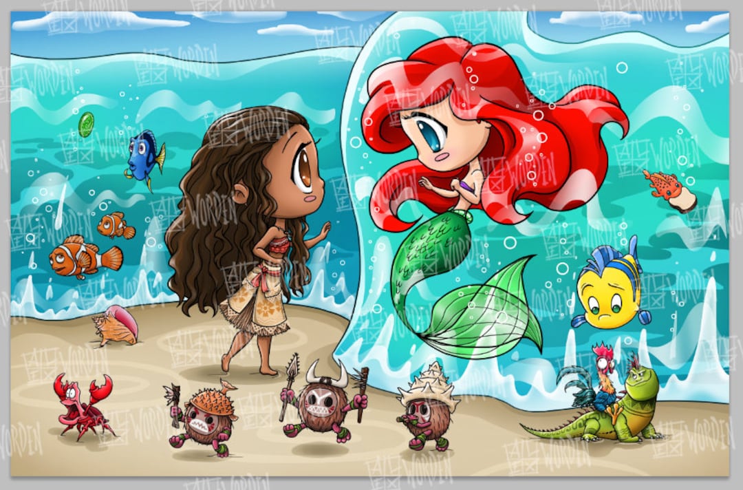 Ariel Meets Moana - Etsy