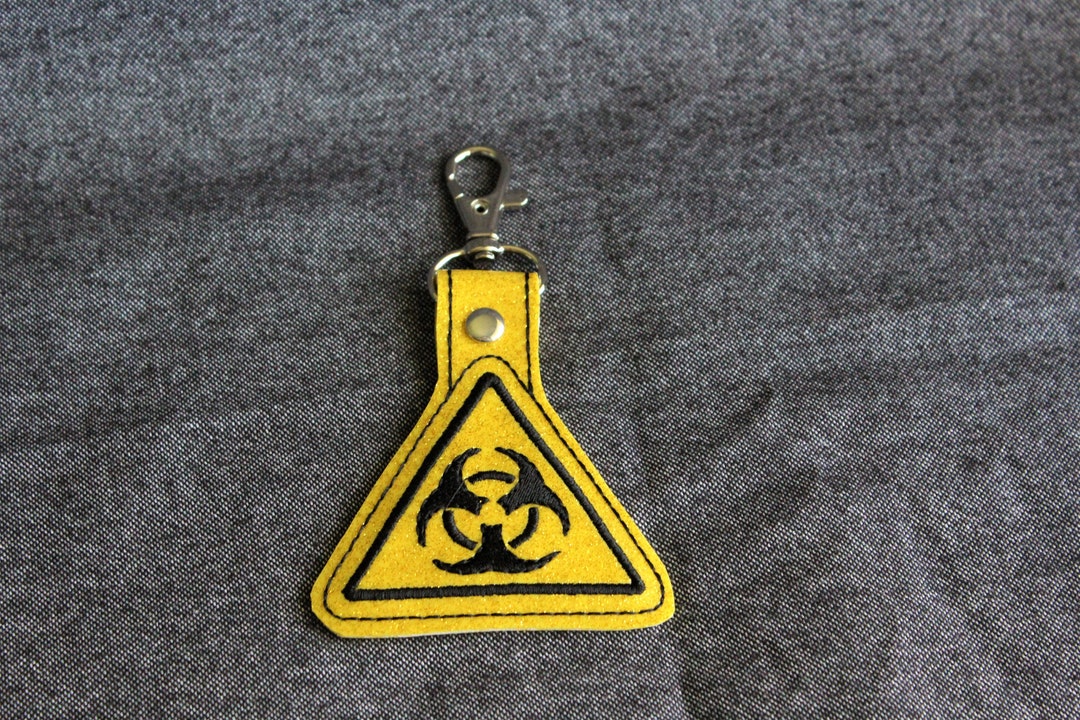 Biohazard Symbol Glitter Vinyl Keychain - Etsy