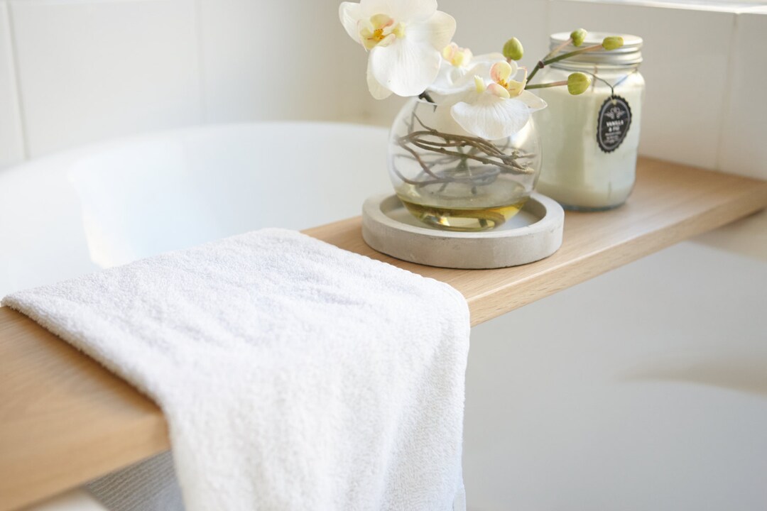 Bath Tray, Bath Caddy Made From Solid French Oak Bath Shelf Display ...