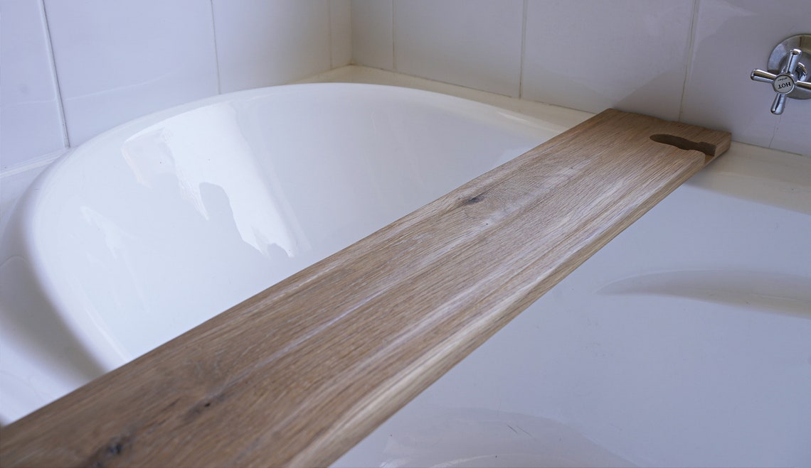 UNIQUE One of a Kind Oak Bath Tray, Bath Caddy Made From Solid Oak Bath ...