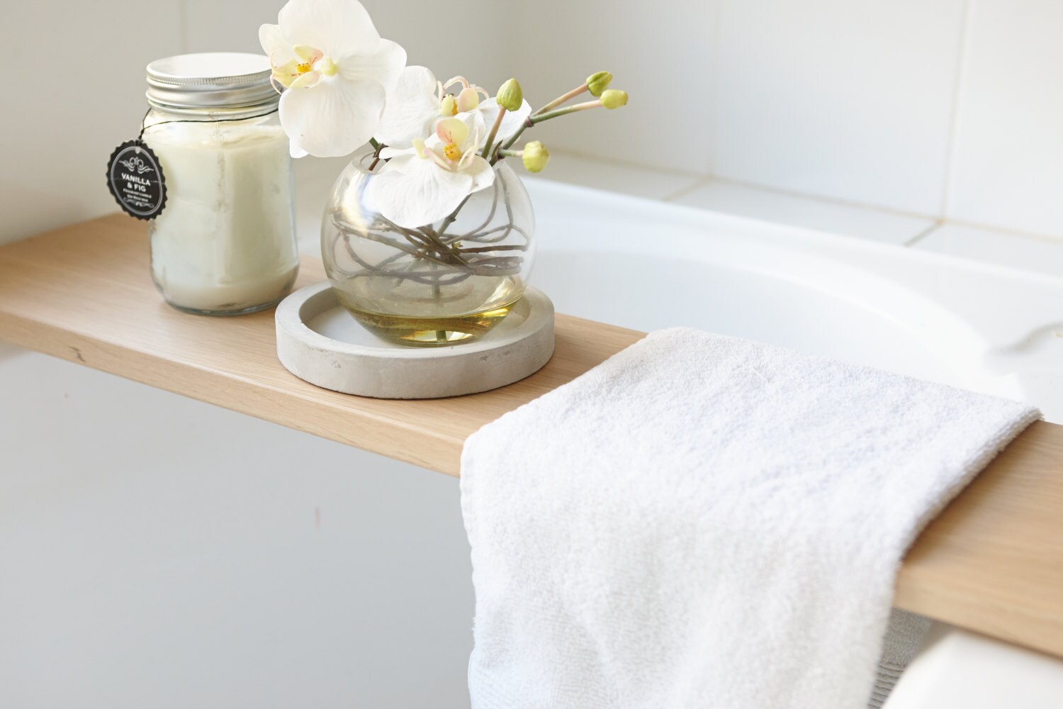 Bath Tray, Bath Caddy Made From Solid French Oak Bath Shelf Display ...