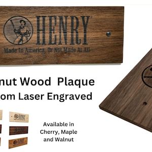 Henry Gun Rifle Plaque Pyrography Wood Burned Rustic Walnut Ranch ...