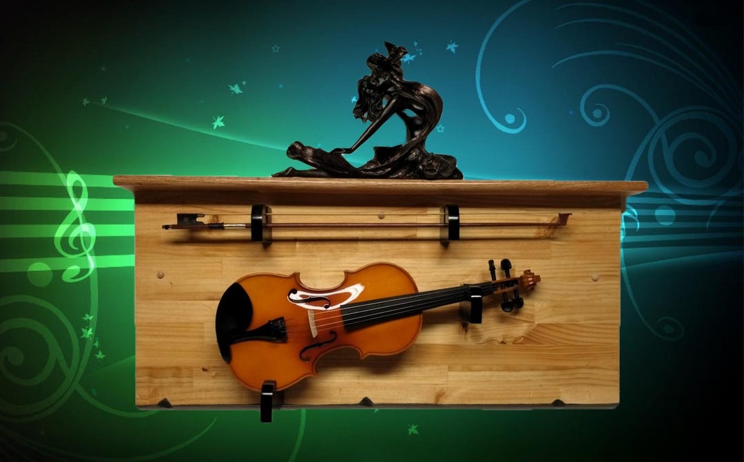 Rustic Violin Display Shelf: Golden Cabin Pine, Musical Decor - Etsy