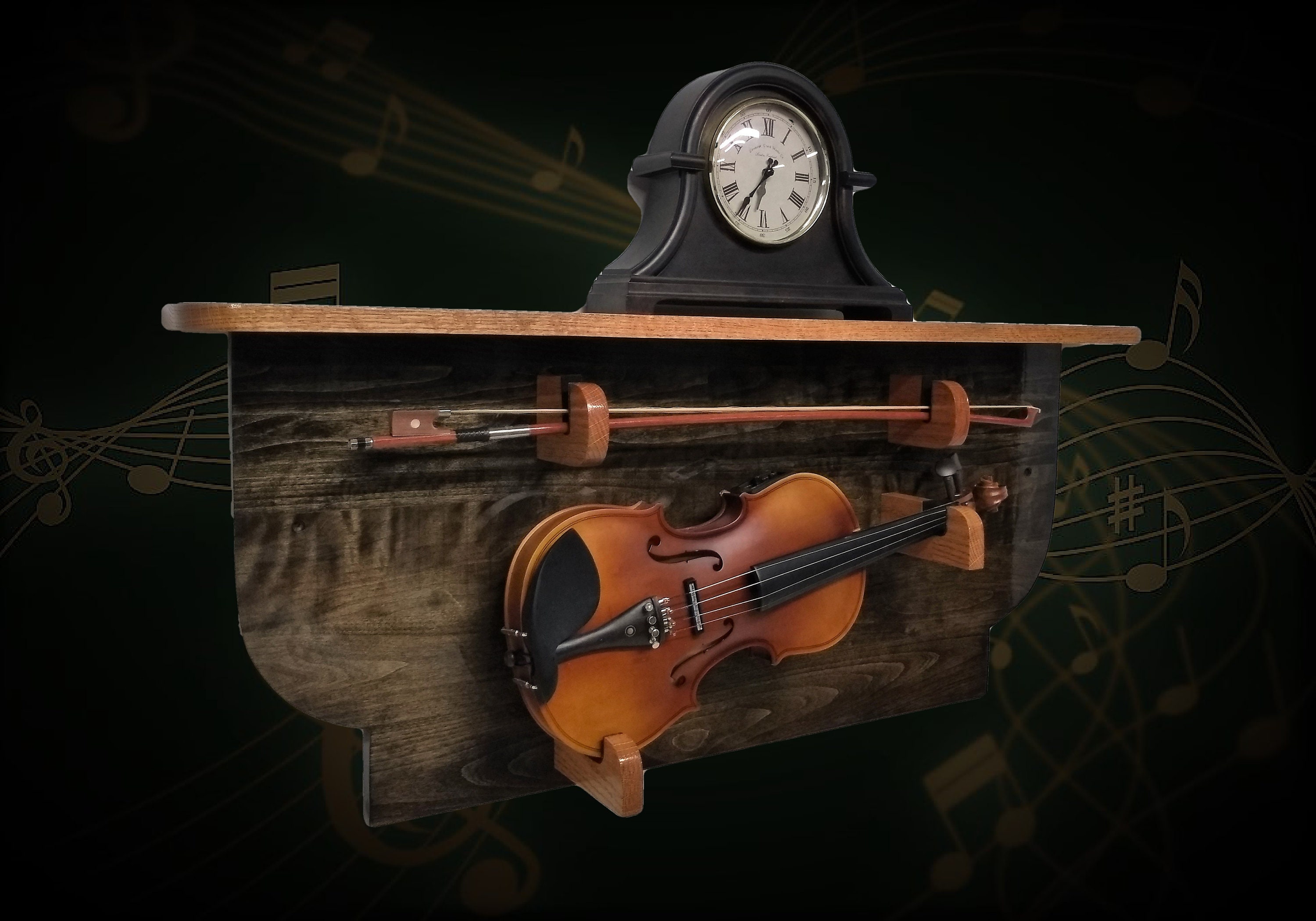 Rustic Violin Display Rack and Shelf Dark Walnut Finish Unique | Etsy