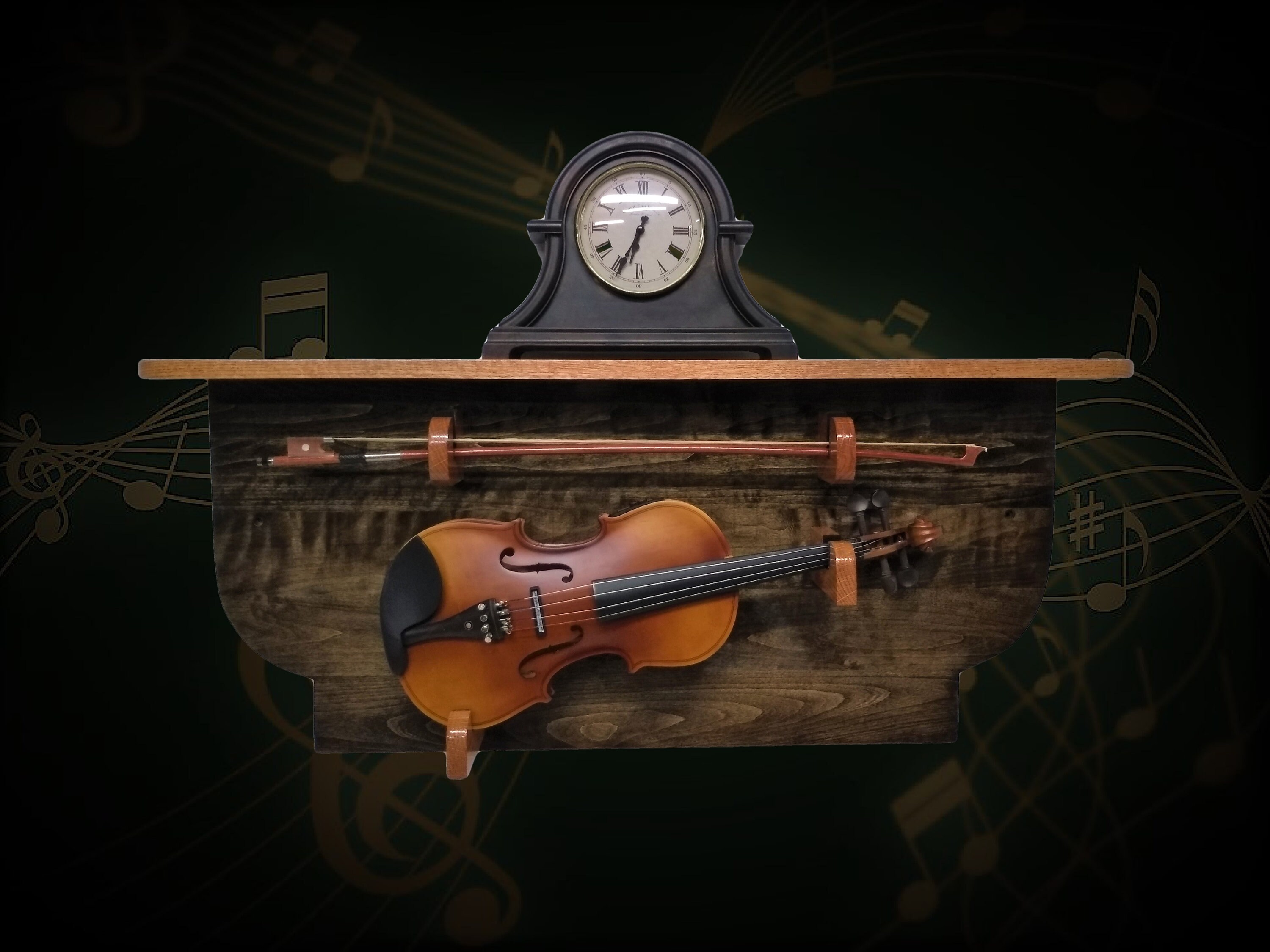 Rustic Violin Display Rack and Shelf Dark Walnut Finish Unique | Etsy