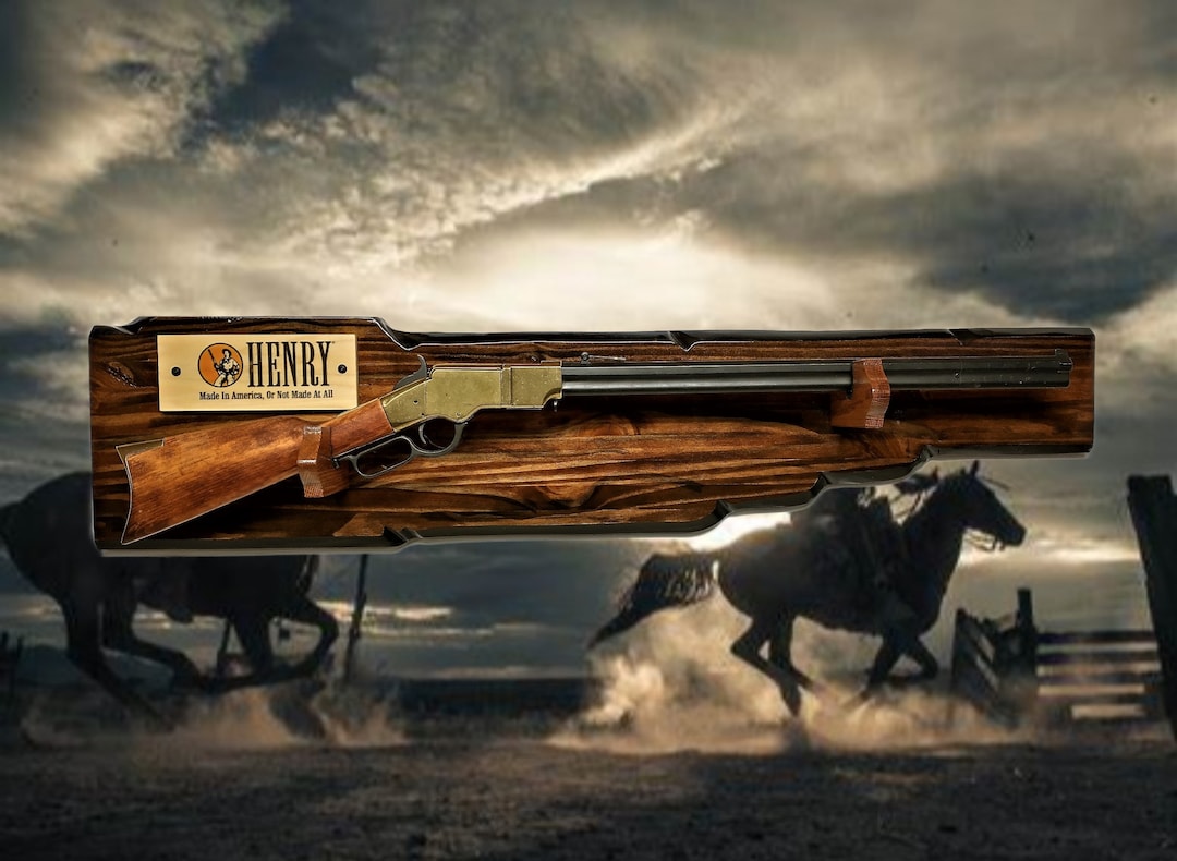 Lever Action Rifle Display Henry Wood Plaque Wall Mount Gun - Etsy